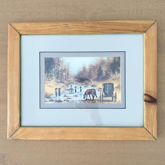 Al Koenig | Art | Vintage 992 Art Print Of Amish Children Fishing And ...